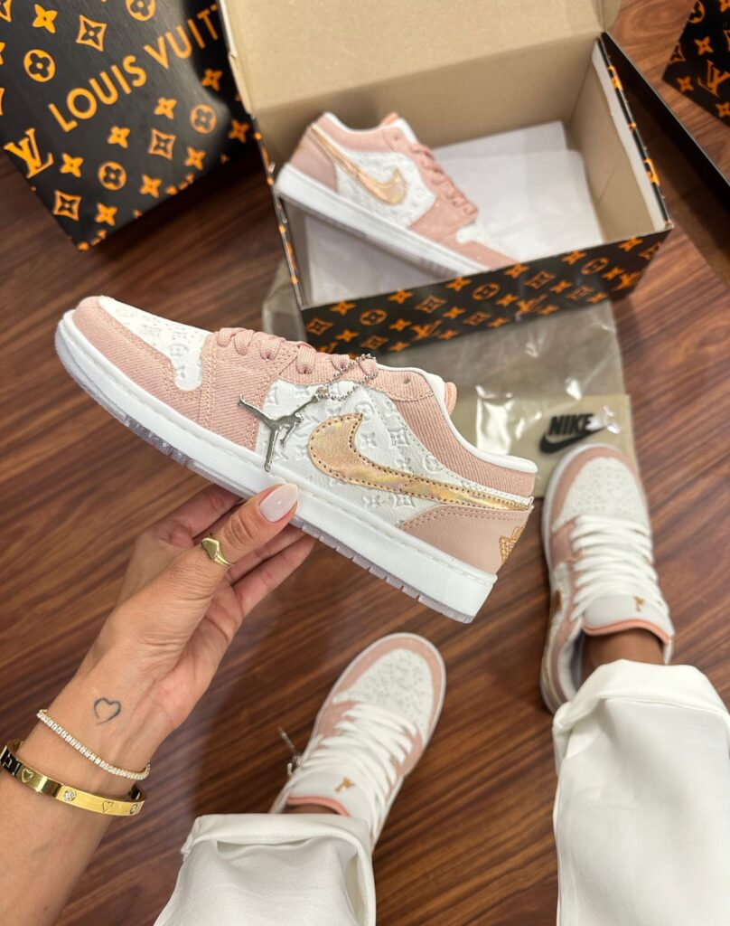 Tênis Jordan X Louis Vuitton Branco Rosa Feminino Premium - Tenis ...
